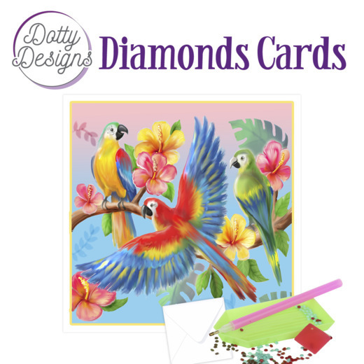 Dotty Designs Diamond Cards - Parrots - DDDC1034 Knutselkraam.com