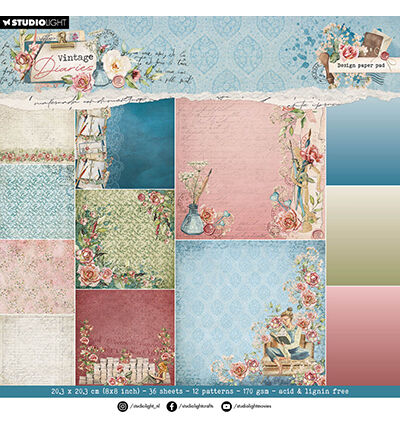 StudioLight Design Paper Pad Backgroundpaper Vintage Diaries nr.177 ...